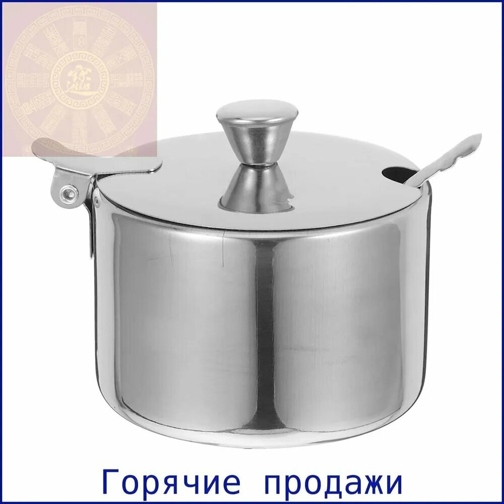 Банка для специй из нержавеющей стали с ручкой и ложкой, бытовой контейнер для хранения приправ на кухне