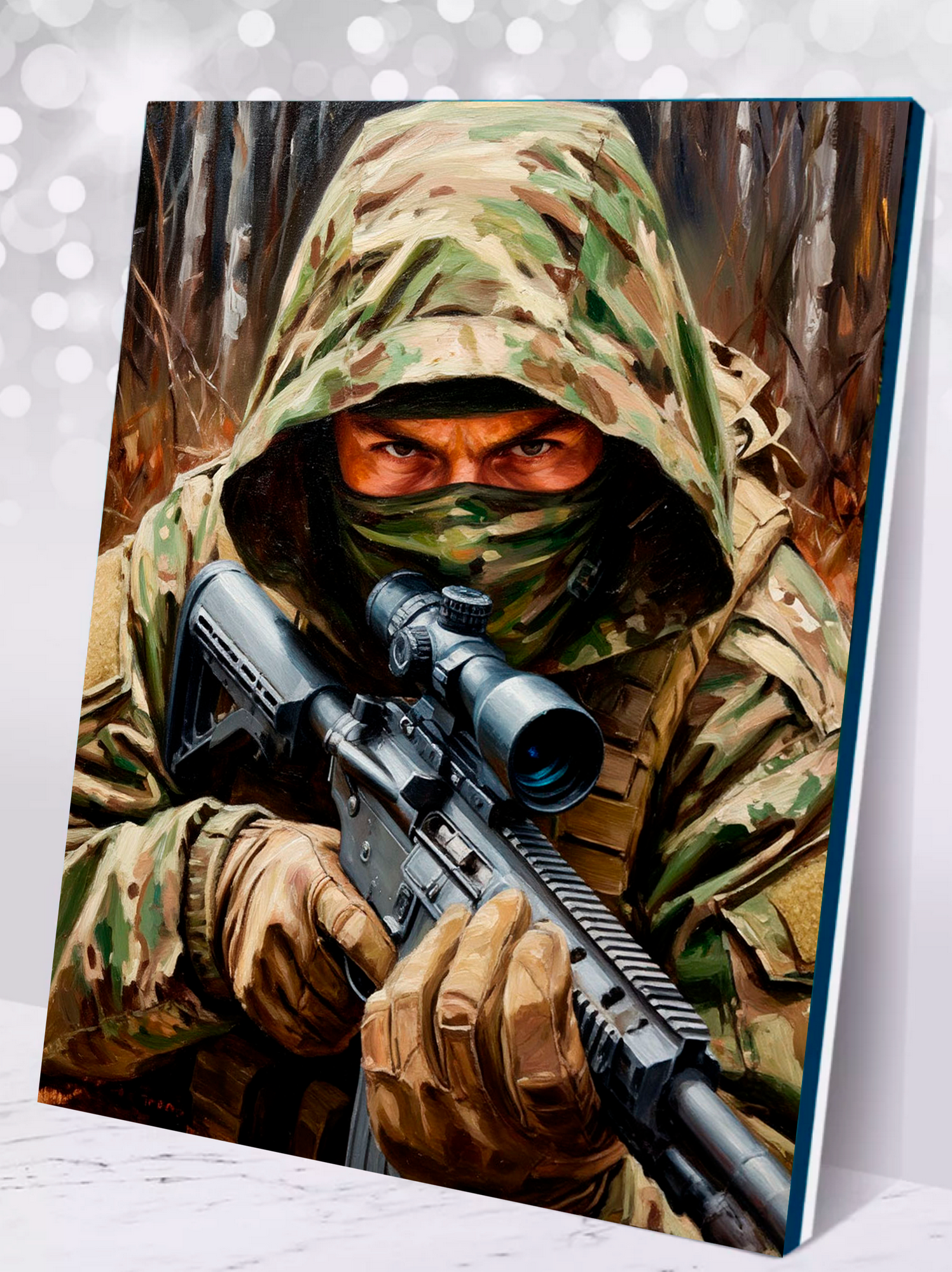 Картина по номерам Снайпер 40х50 см, хлопковый холст на подрамнике, акрил, Art Hobby Home
