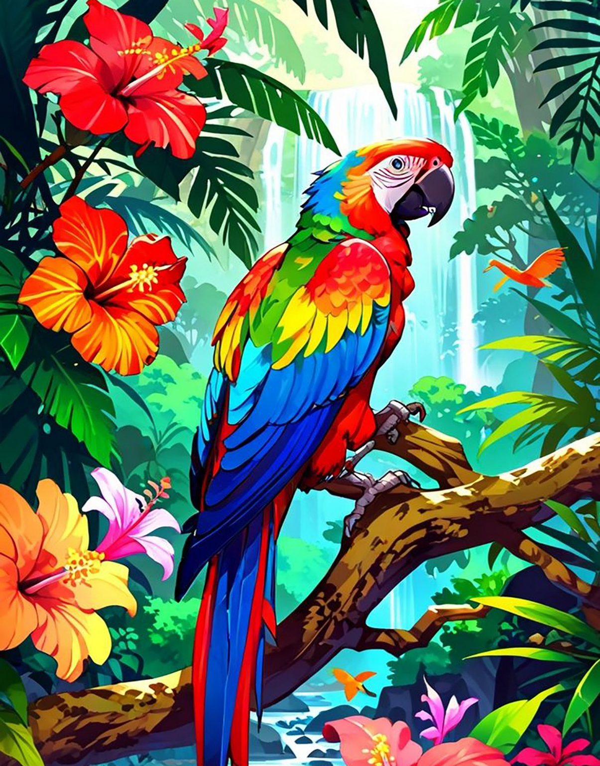 Картина по номерам "Попугай Ара", хлопковый холст на подрамнике 40х50 см, акрил, 000 Art Hobby Home