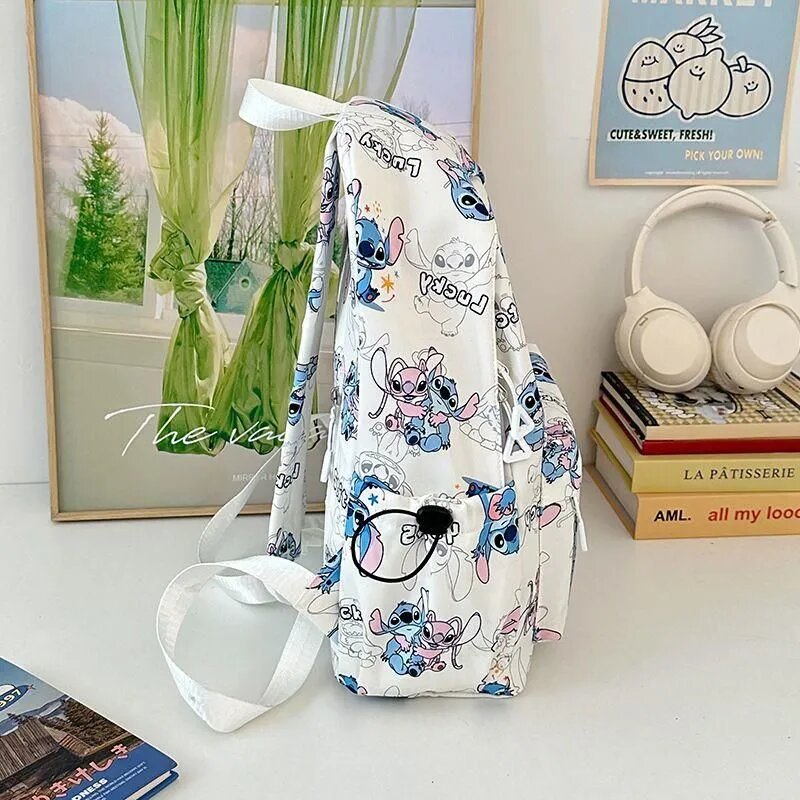Рюкзак Disney x Cool Trend с принтом Стич, Школьный, 40x15x37 см, Оксфорд нейлон, для девочек — фото 1