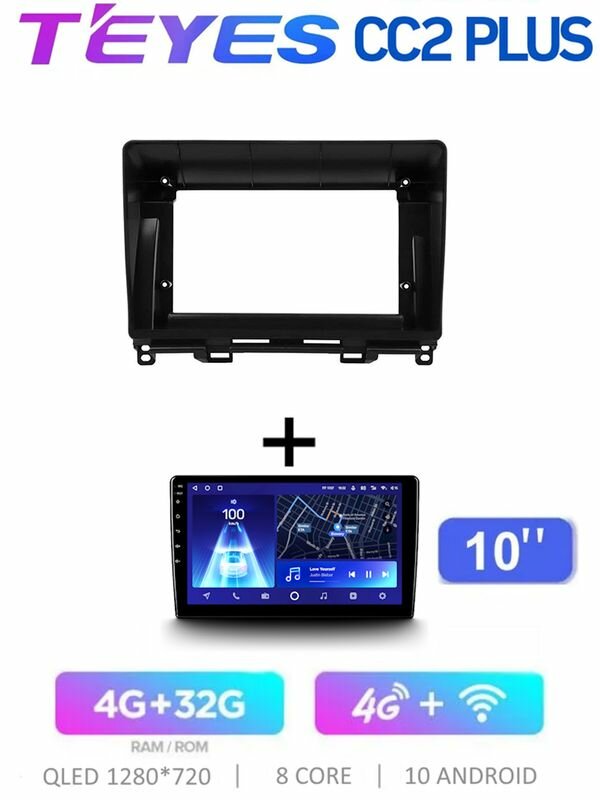 Магнитола 10" Teyes CC2 Plus 4/32 Gb для Honda Jazz 4 Fit 4 GR GS GR GS 2020-2024 (B) левый руль