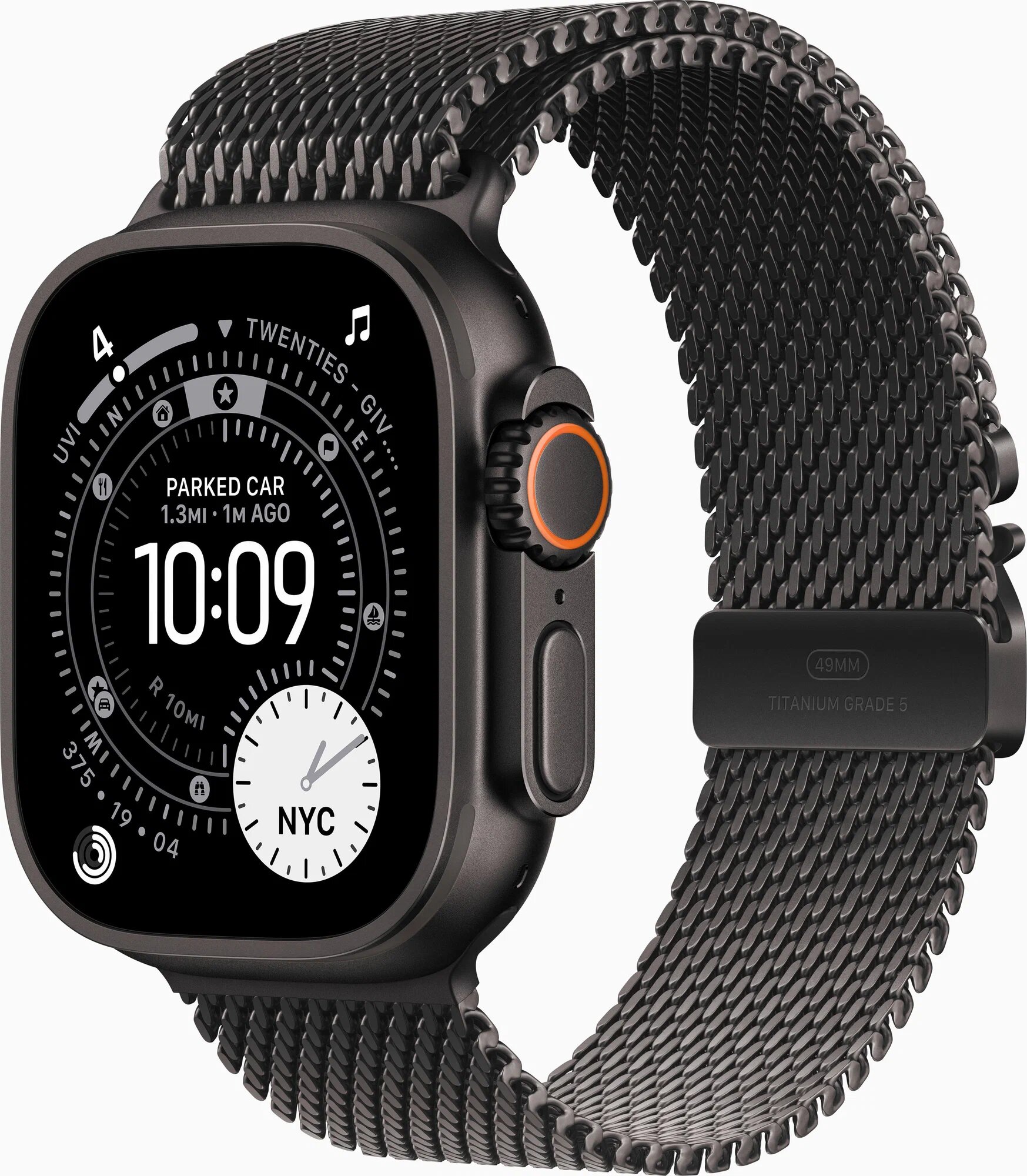 Умные часы Apple Watch Ultra 3 49 мм GPS + Cellular, Black Titanium Case with Black Milanese Loop L