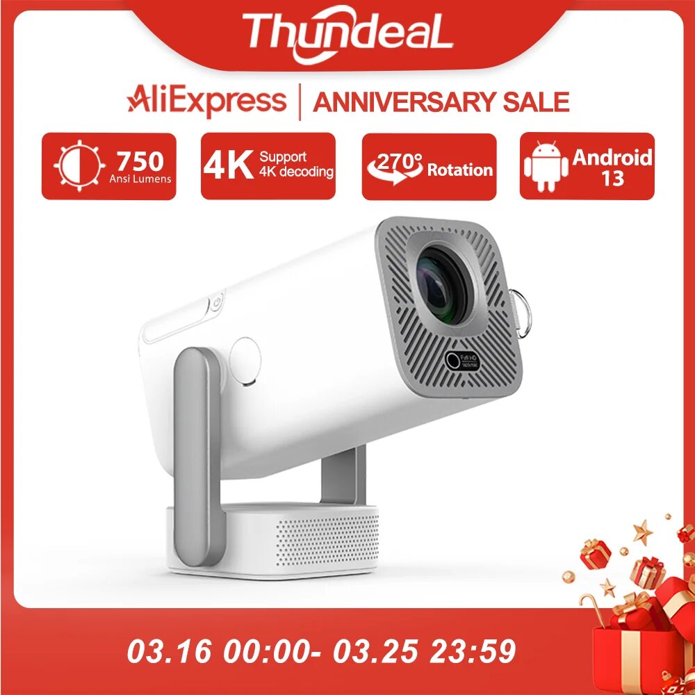 Новый 4K Full HD проектор ThundeaL TD80 Pro Android WiFi 3D для домашнего кинотеатра, США вставка