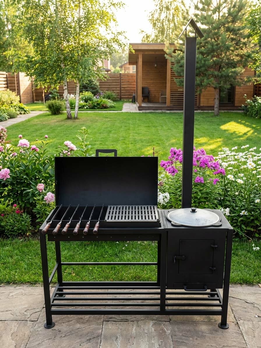 Мангал Сити-3 барбекю, жаровня 6 мм, печь 6 мм