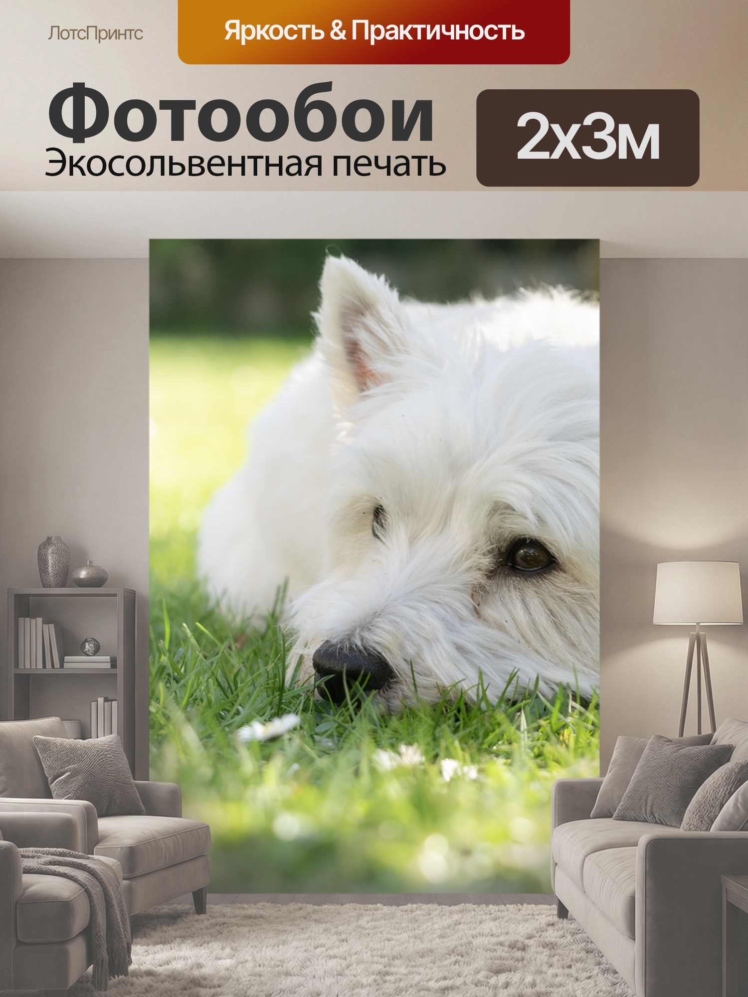 Фотообои "Собака, вести, терьер" 200x300 см. экосольвентная печать