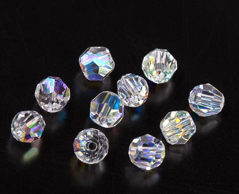 Бусины Swarovski 5000 Crystal, круглые, грани, для украшений, размер 6мм, 10 шт.
