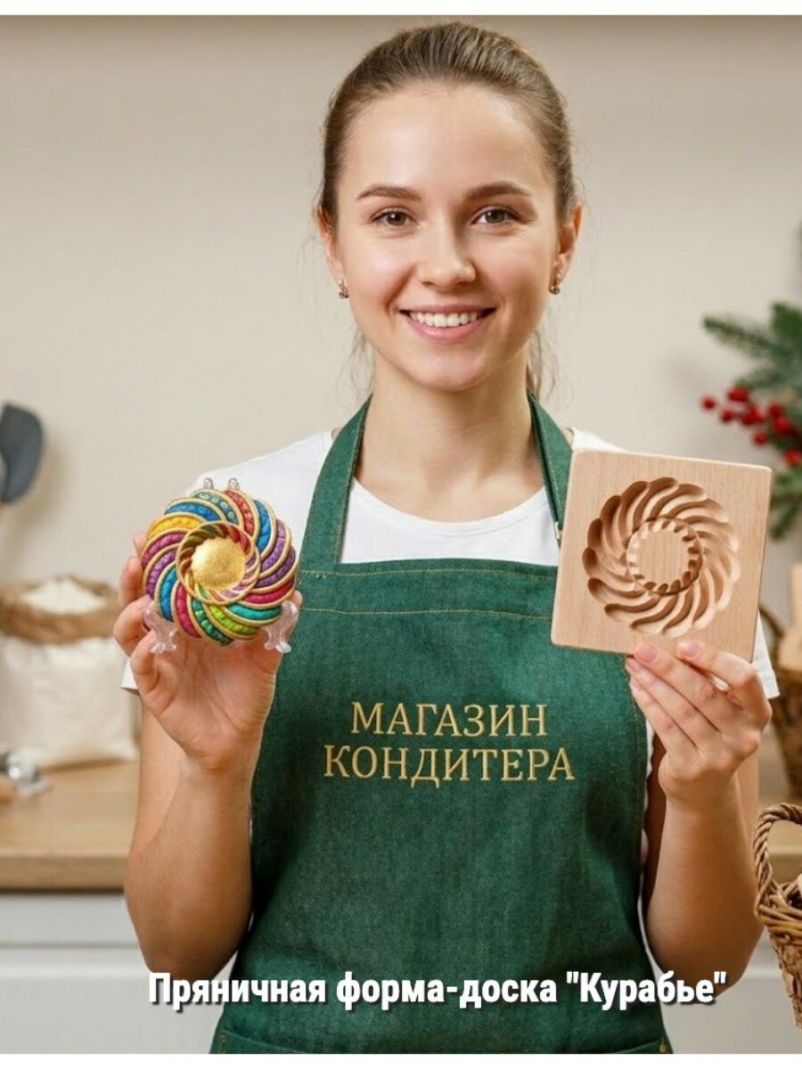 Пряничная форма-доска "Курабье" для формирования пряника и печенья