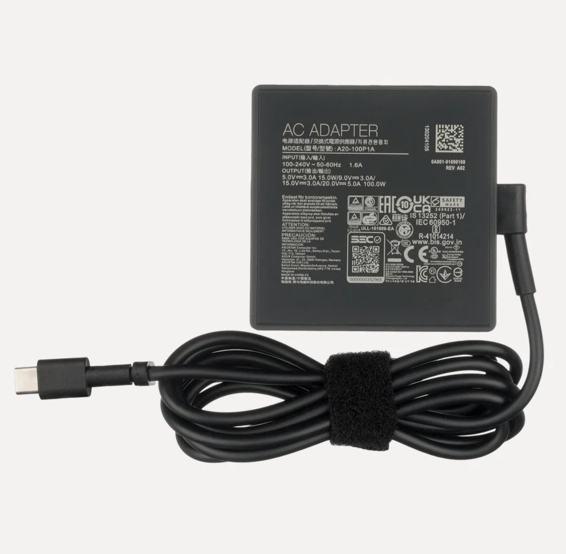 Блок питания (зарядка) A21-100P1A для MSI 20V 5A 100W разъём Type-C