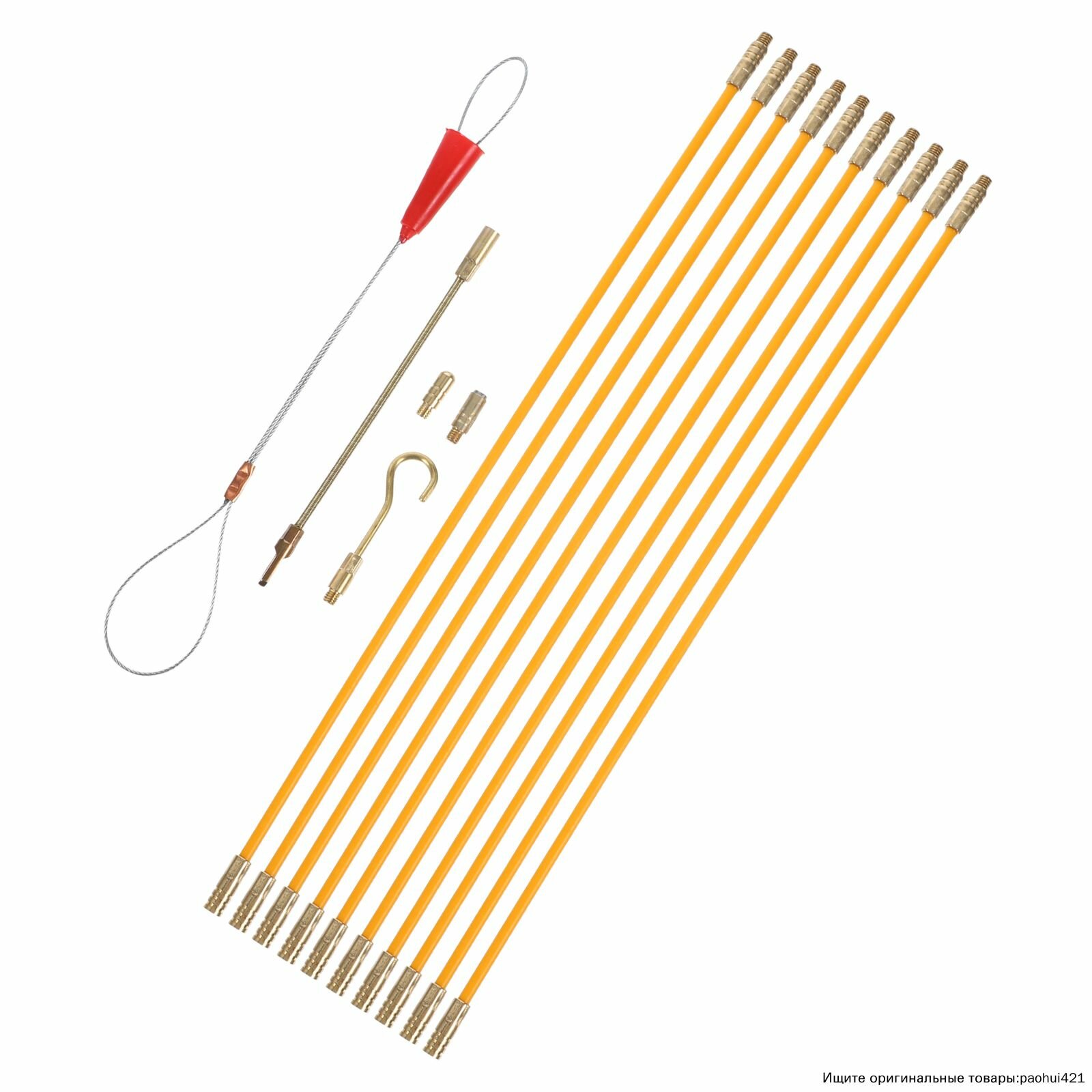 Стеклопластиковый комплект для протягивания проводов в стенах с медным наконечником