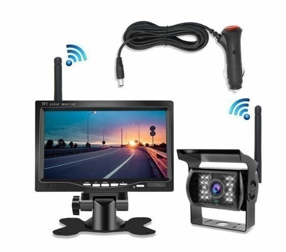 1 комплект беспроводной автомобильный дисплей 7 дюймов с поддержкой 2.4G для грузовиков и автобусов 12В-24V двусторонний AV вход изображение с камеры заднего вида новый 900 г