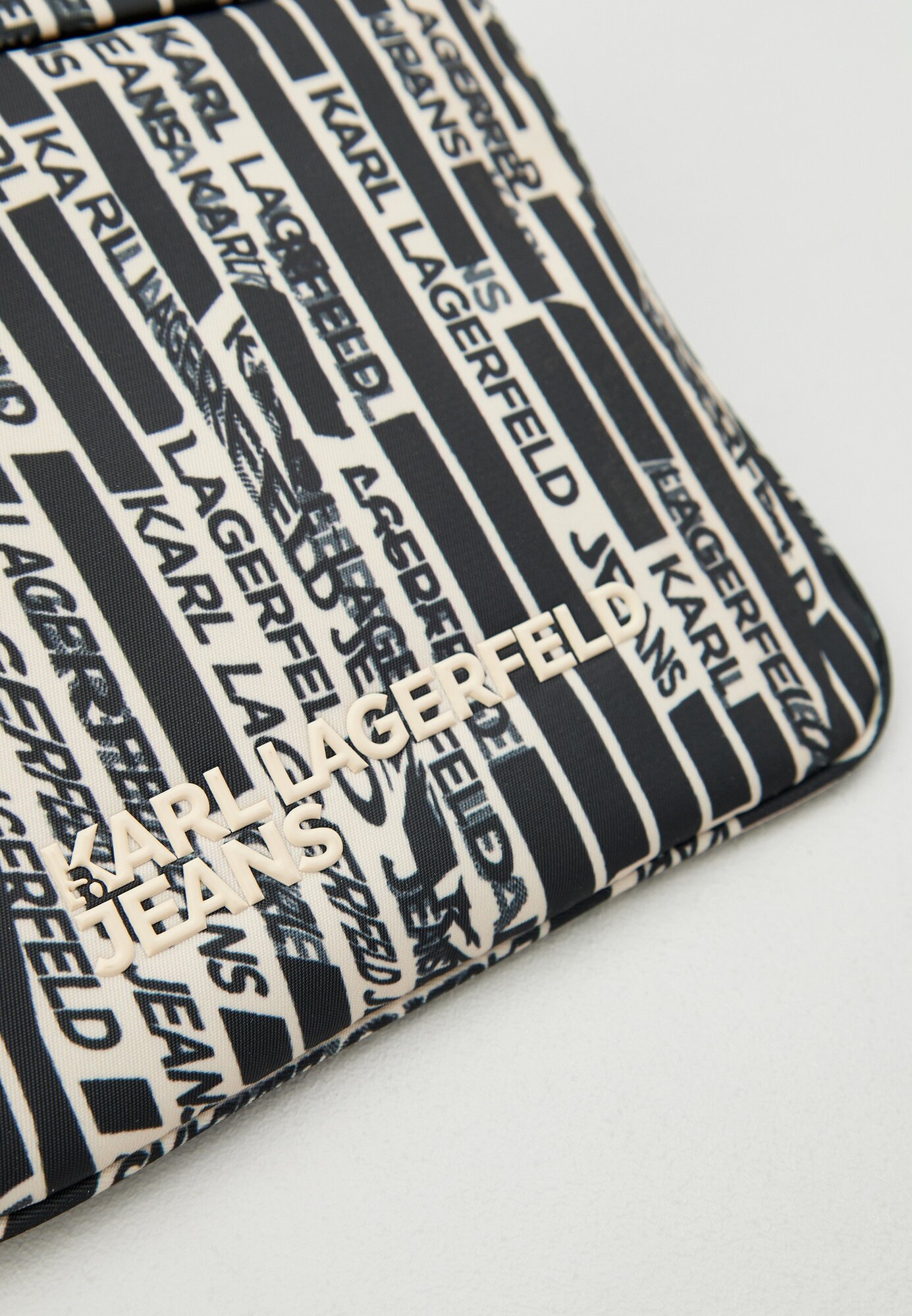 Сумка мессенджер KARL LAGERFELD JEANS NYLON, фактура гладкая, серый — фото 1