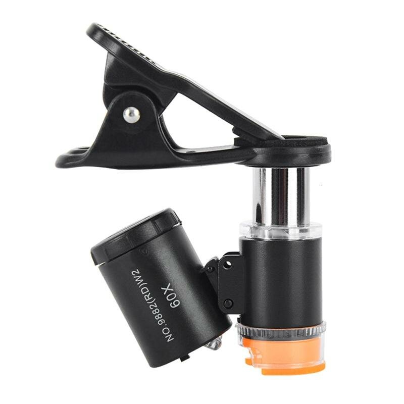 Микроскоп для смартфона 60× с UV-светодиодом, Черный