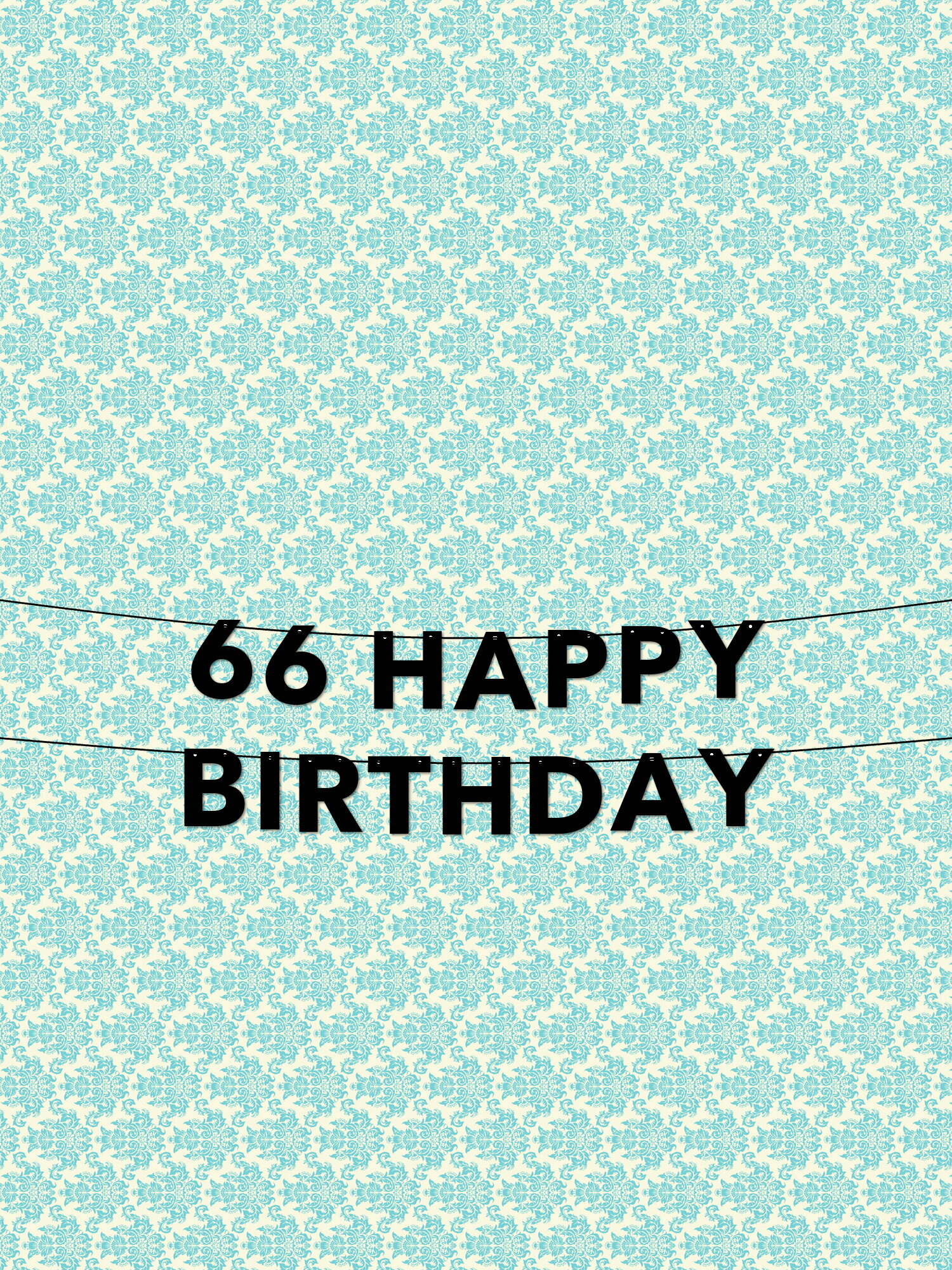 Гирлянда-растяжка '66 Happy Birthday' - Яркий декор для праздника, украшение интерьера, высота букв 10 см, толщина 1 мм
