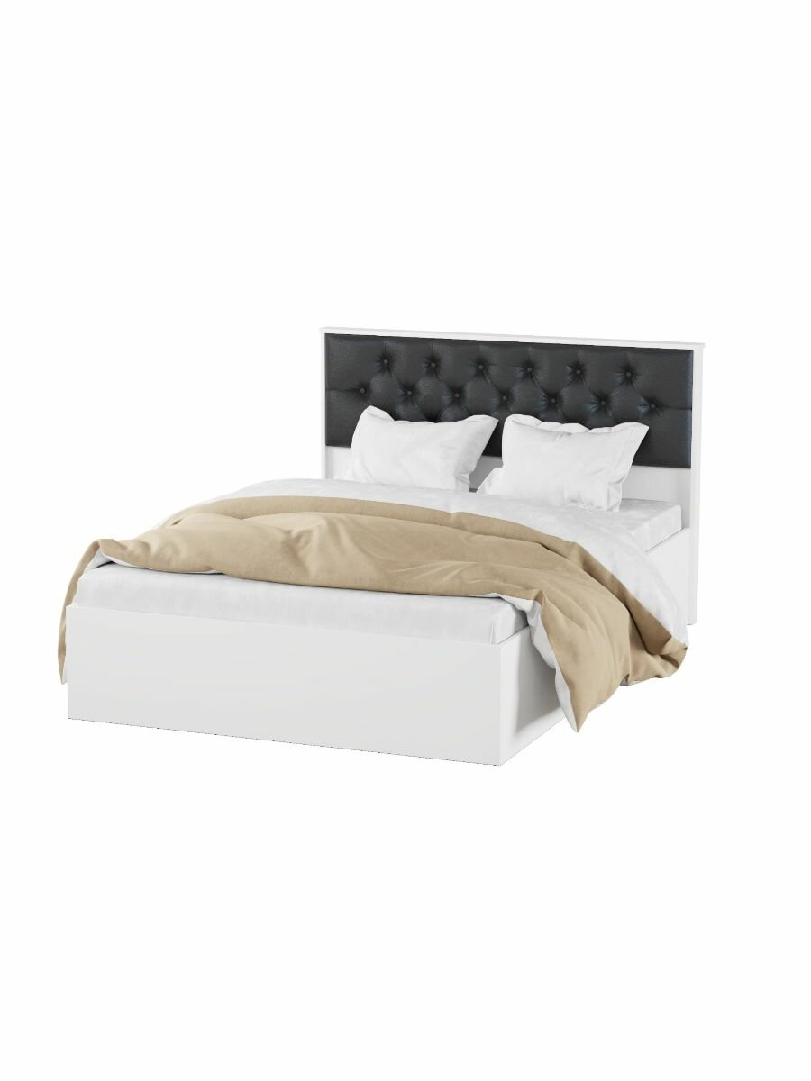 Кровать двуспальная Домани Модена МКР-1 1,4 с ортопедическим основанием, 1476х1004х2064, Белый