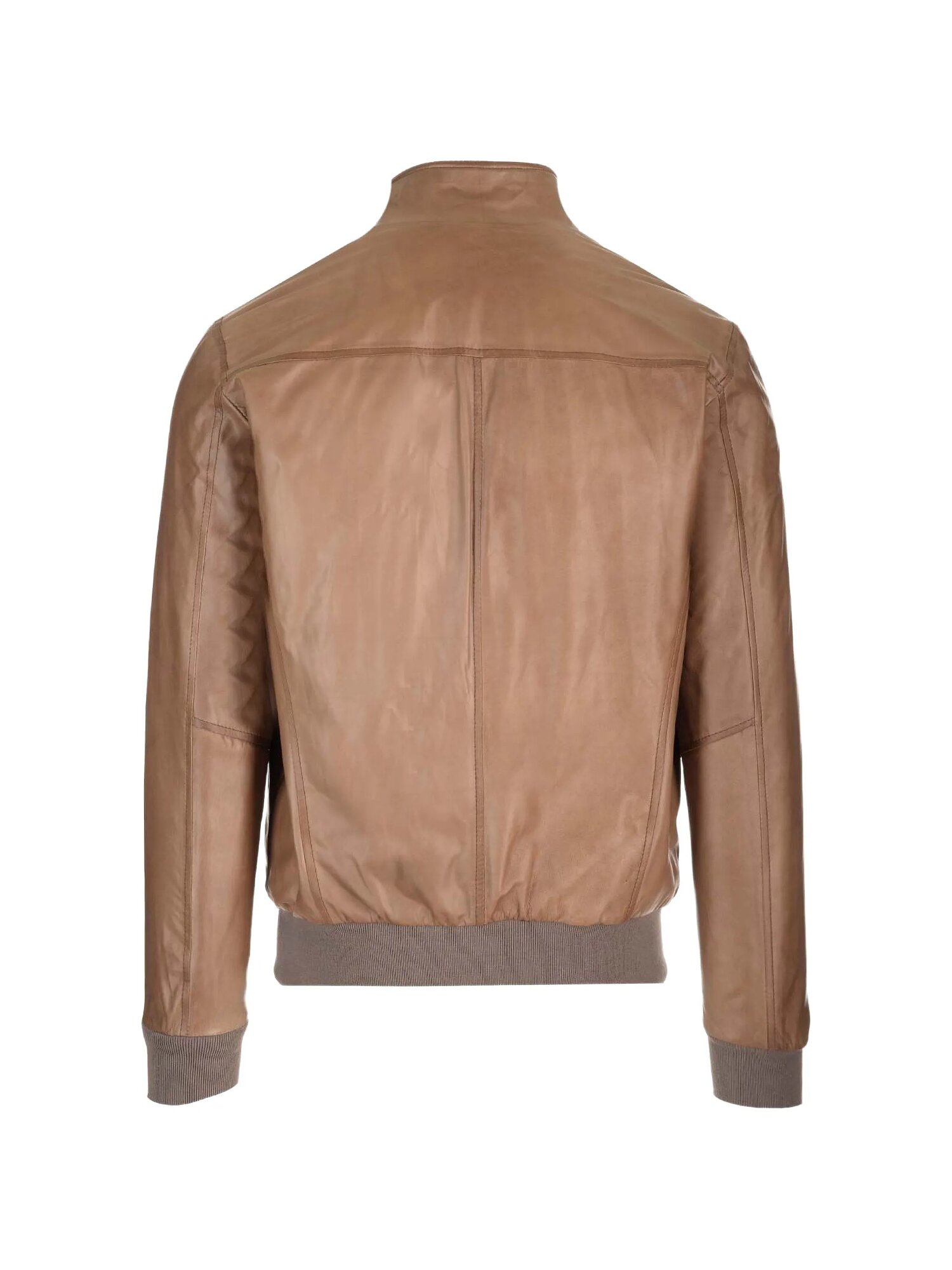 Куртка al duca d'aosta Padded zip-up leather jacket, размер 50, brown — фото 1