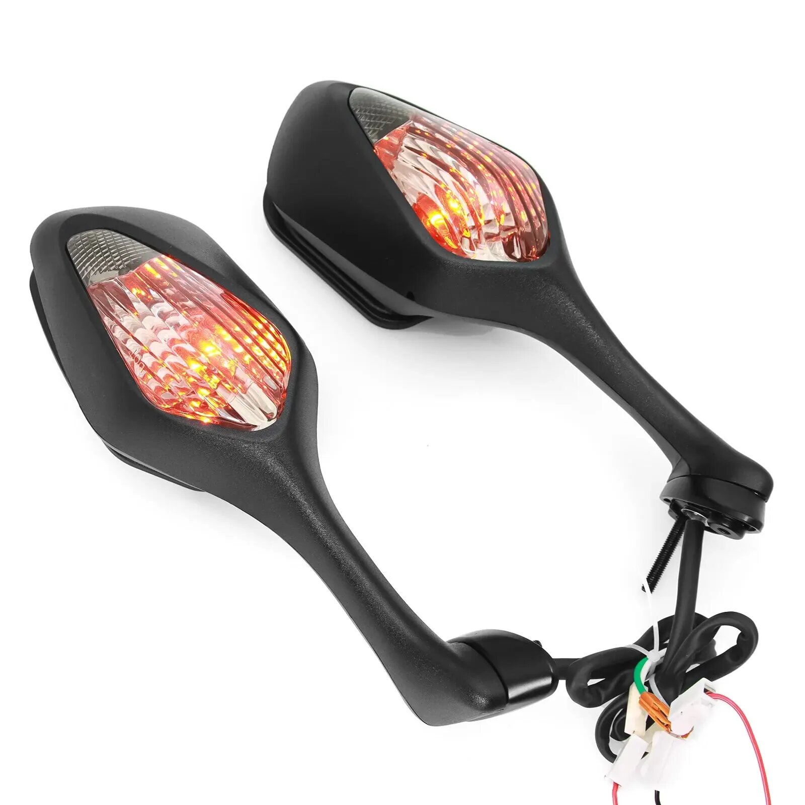 Черные мото зеркала с LED поворотниками для Honda CBR1000RR 2008-2014, QC-M-1093-Smoked