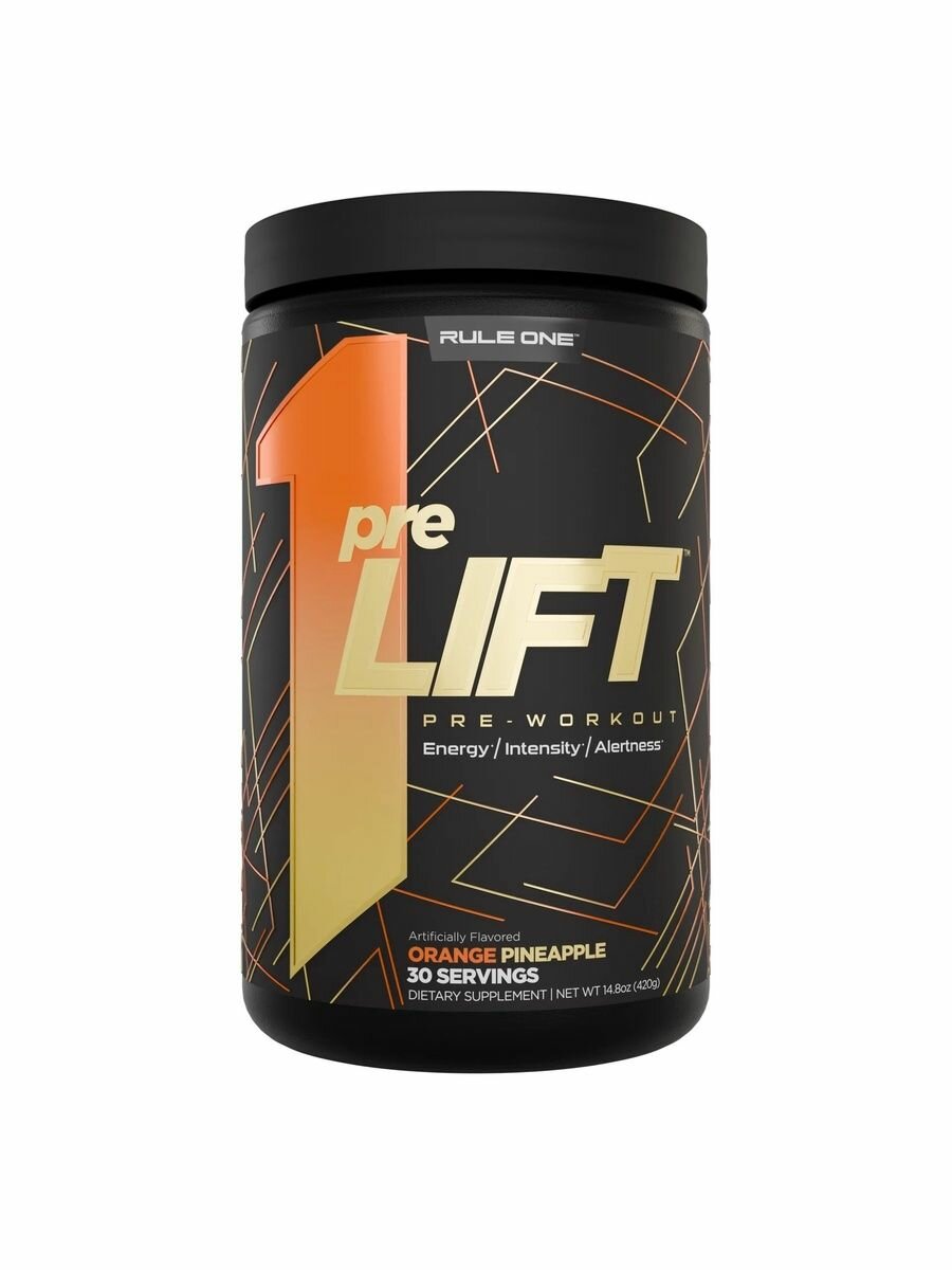 RULE ONE Pre Lift Pre-Workout 420g, Предтренировочный комплекс, Апельсин ананас