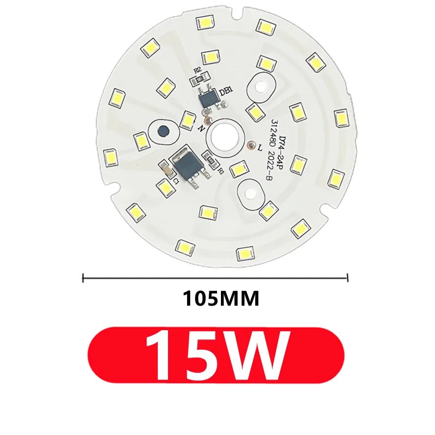 Светодиодный чип 15W Warm white 105мм, Напряжение-220 В, Бренд-NNNB