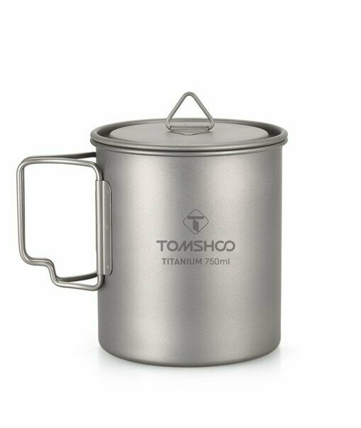 Кружка с крышкой TOMSHOO 750 мл (титан)