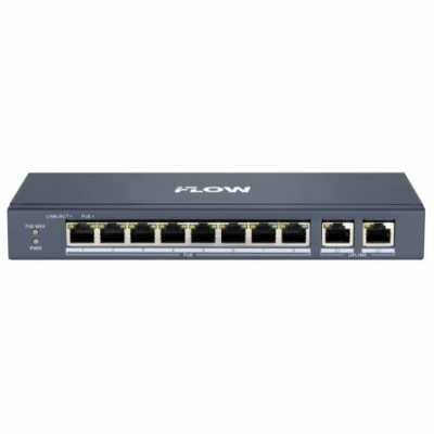 Коммутатор iFLOW "F-SW-EU410POE-V/L", 8 портов RJ45, PoE, 100M
