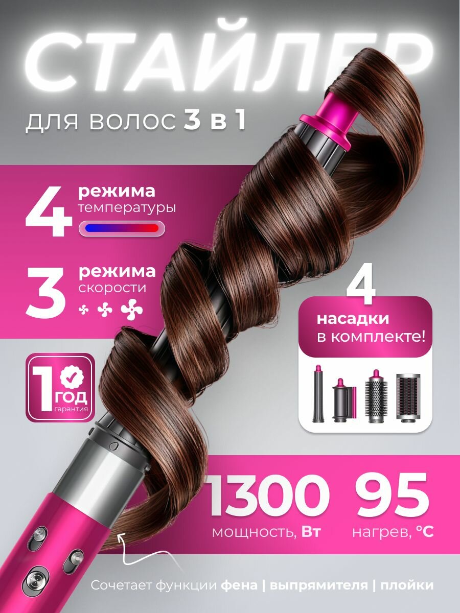 Фен для волос SenCiciMen Multifunction Hair Styler X9 EU Bright Grey (4 насадки)