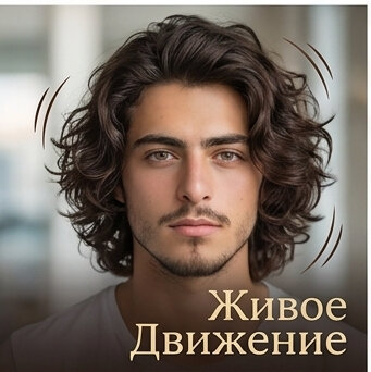 Мужская коричневая кудрявая парикма средней длины для стильного образа