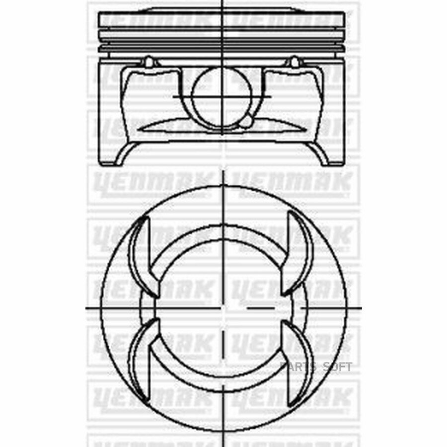 Поршень ДВС с кольцами Opel Astra J 1.6 16V A16XER 1.2x1.2x2 07> =79.5 [+0.50] YENMAK 31-04231-050 | цена за 1 шт