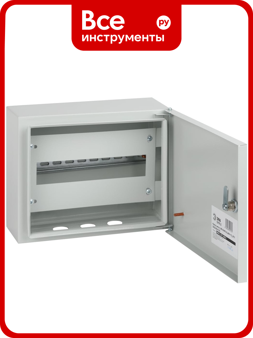 Корпус ЭРА ЩРН-12 IP31Simple, навесной металлический корпус со стальной дверцей и замком, серый, модульный, защита