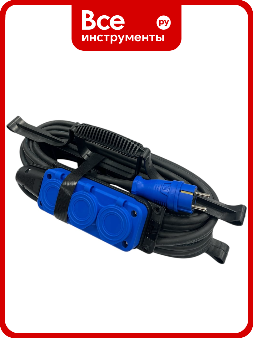 Удлинитель iTOK iCONNECT COLOR SUR, 10м, 3 розетки, IP54, синий
