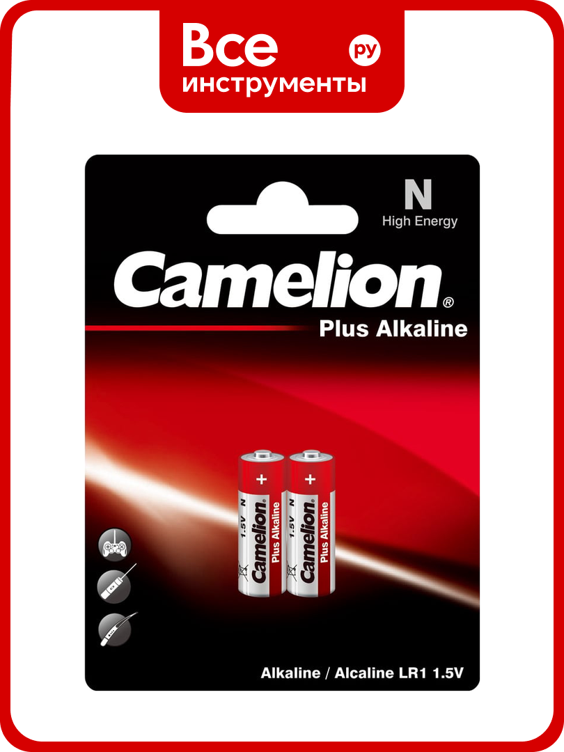 Батарейка 1.5В Camelion LR1 Alkaline BL-2 – щелочной элемент с стабильностью, универсальное питание бытовой электроники
