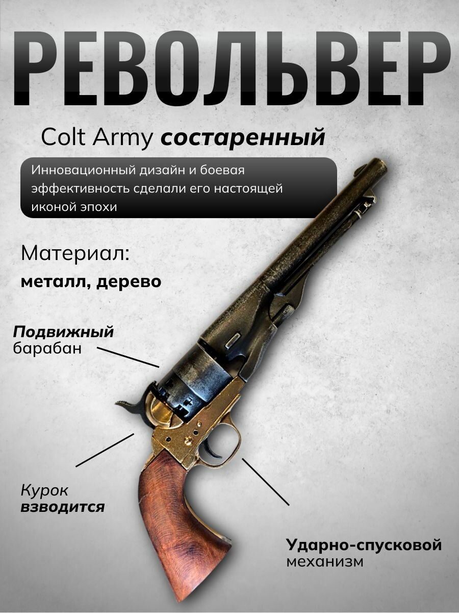 Макет револьвера "Кольт" DENIX, состаренный, сувенирный, Испания
