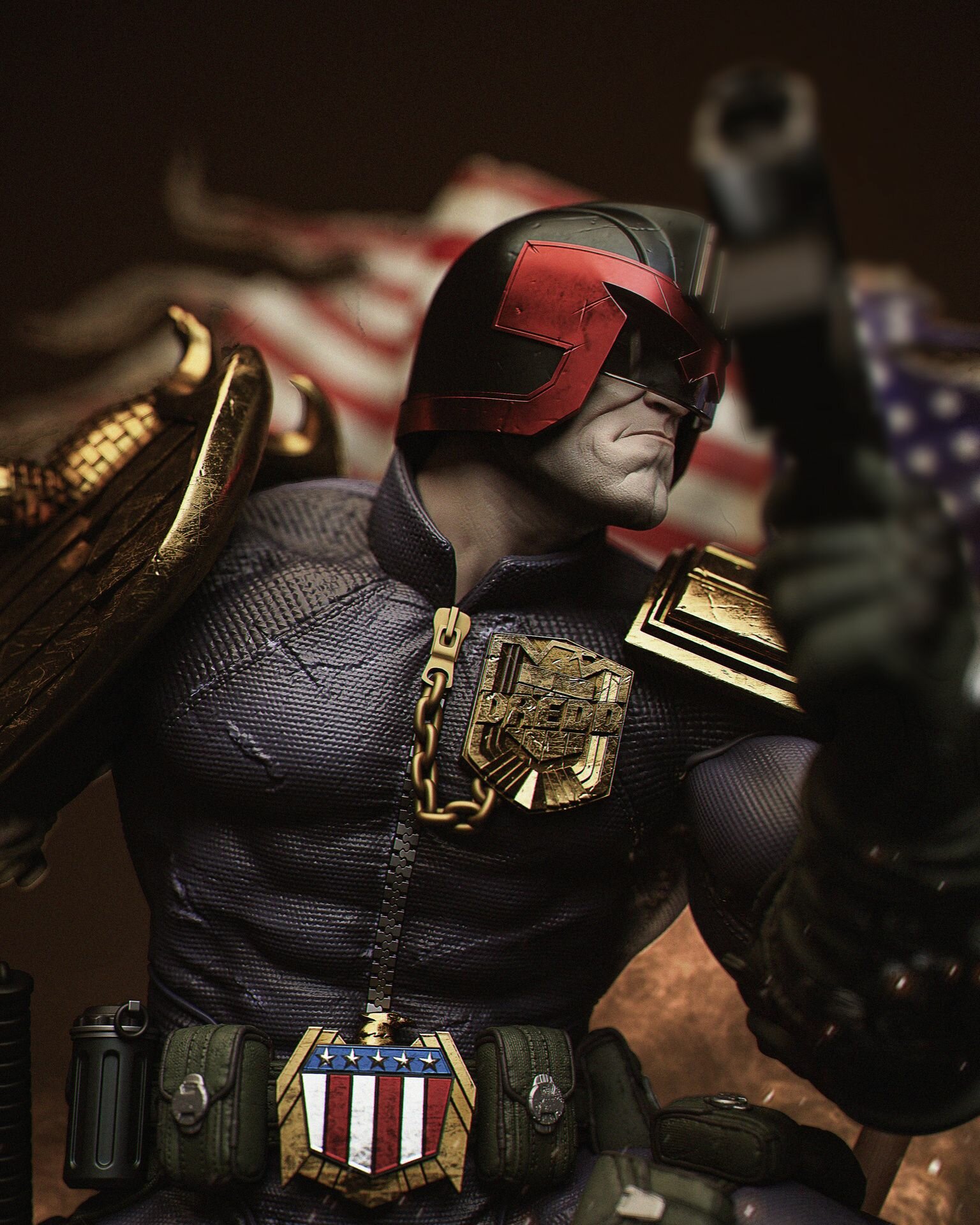 Сборная модель Judge Dredd (Judge Dredd), 300мм (без базы), 1/6 для покраски