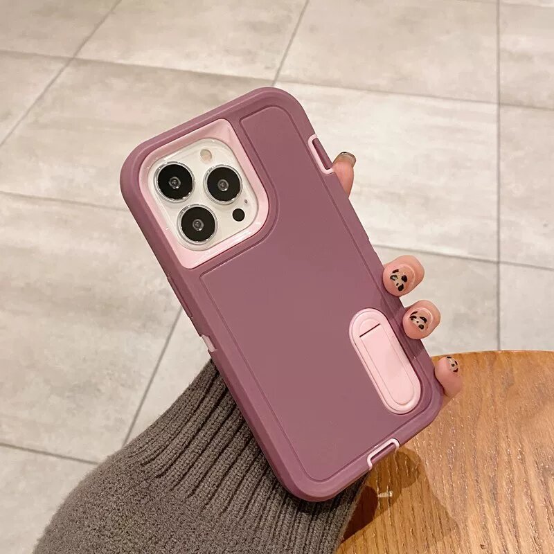 Чехол для iPhone 16 Pro Max из винно-красного силикона с розовой рамкой и встроенным подставкой
