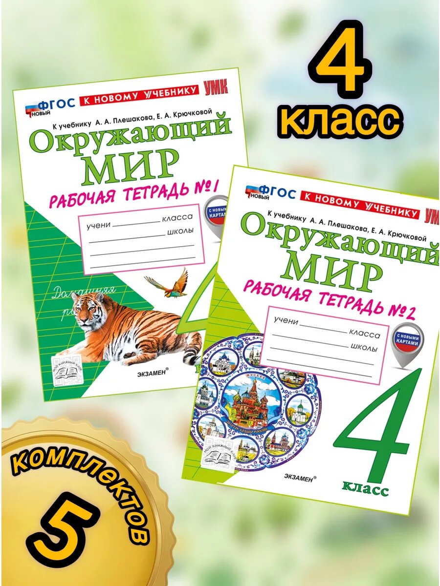 Окружающий мир 4 класс набор 5 комплектов рабочих тетрадей
