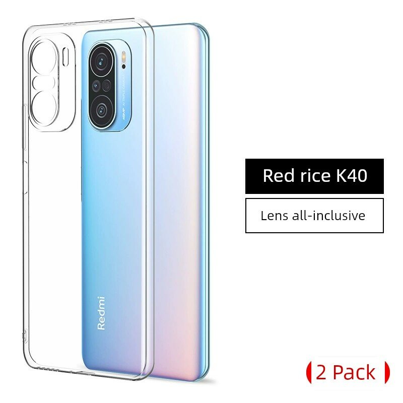 Прозрачный мягкий чехол для Redmi K40 с полным покрытием объектива, 2 шт