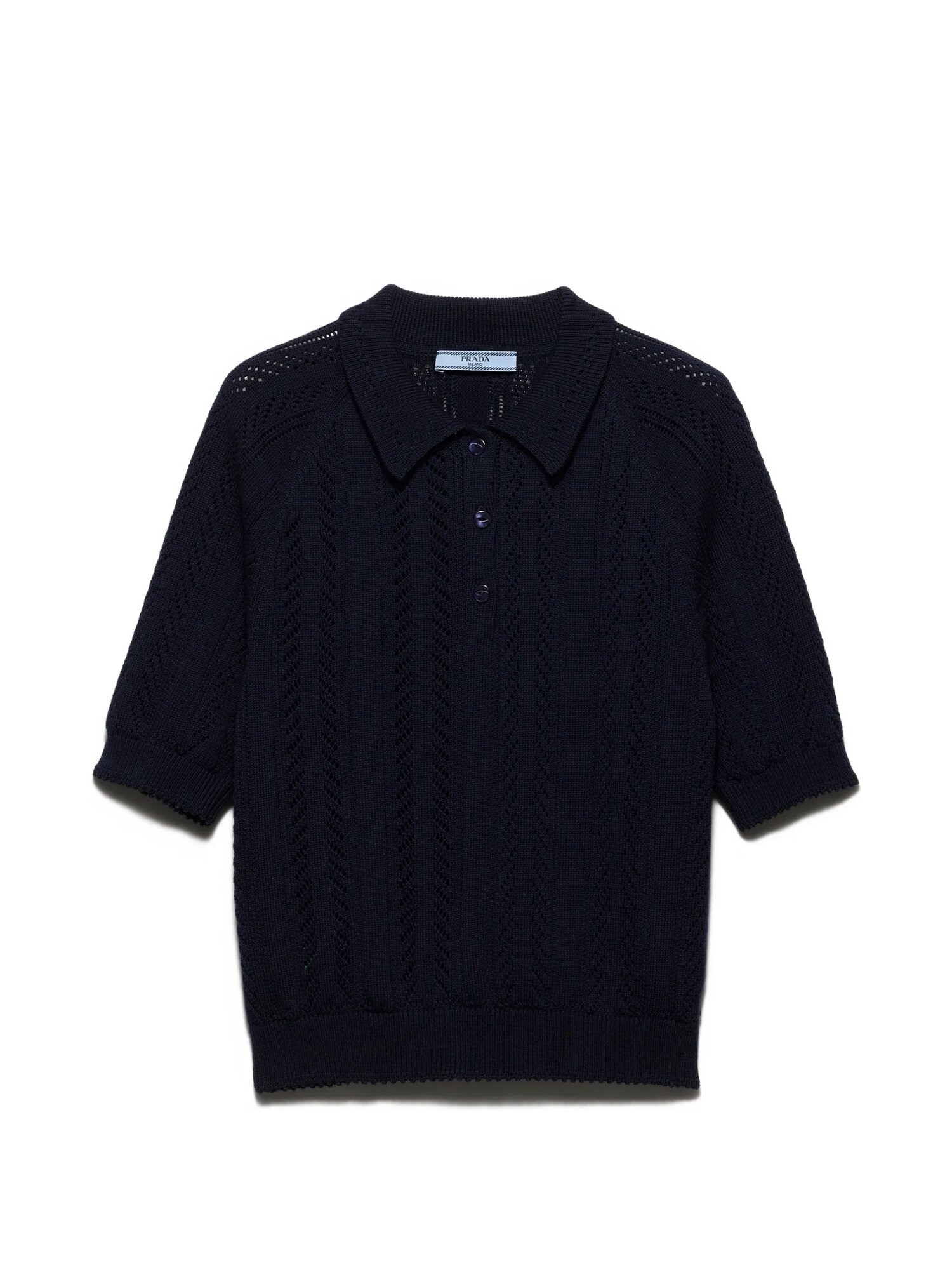 Рубашка Short-sleeved openwork cotton polo shirt