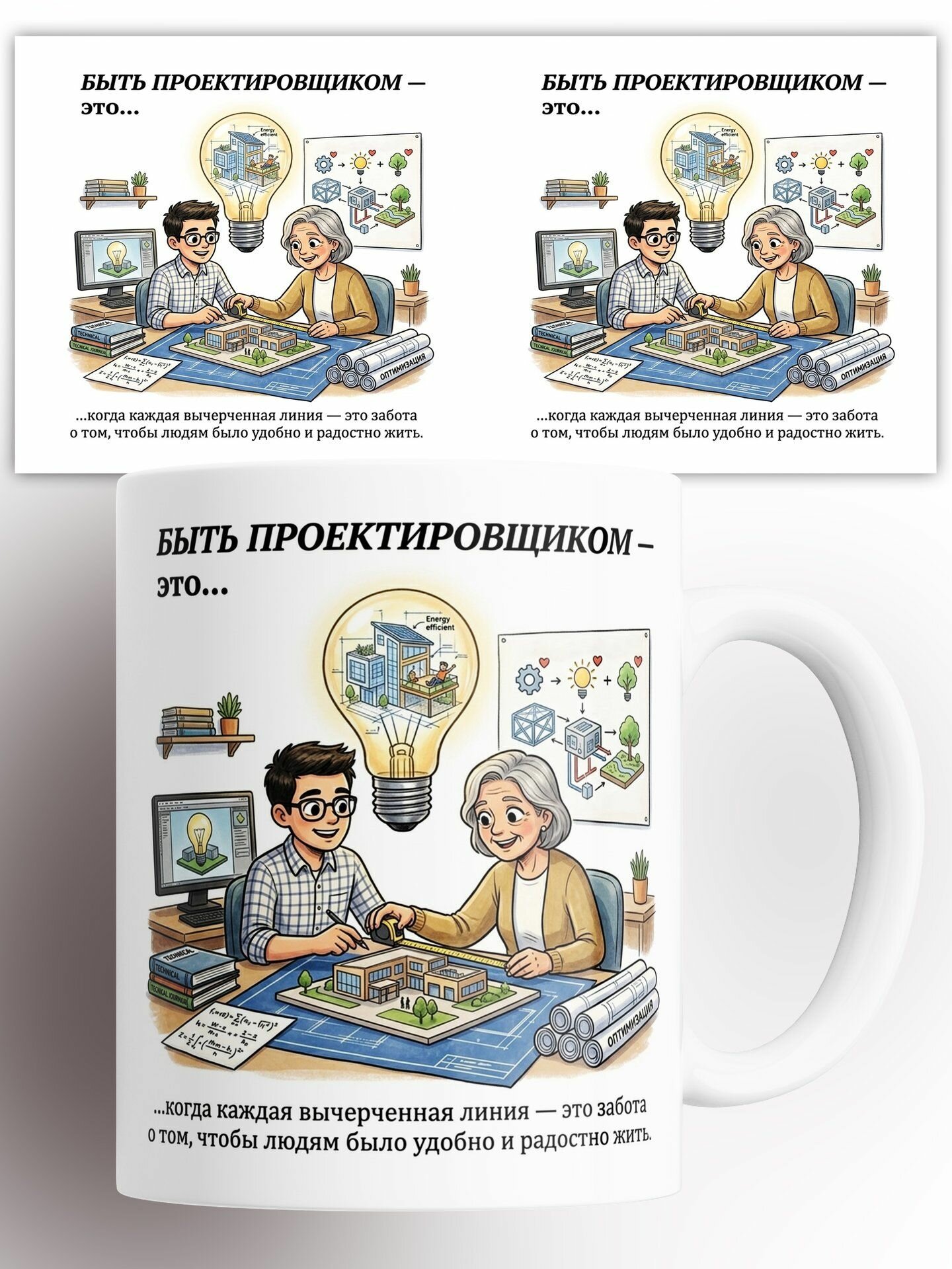 Кружка Быть Проектировщиком 330 мл, материал керамика, 1 шт.