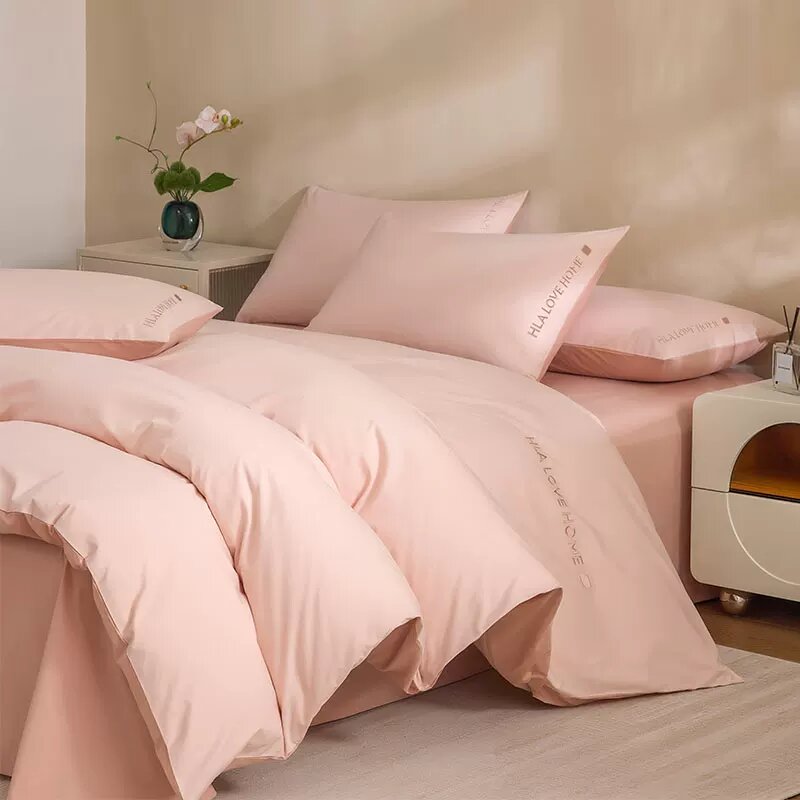 Комплект постельного белья Heilan Home из 100% чистого хлопка, включающий пододеяльник, простыню и наволочку, 4