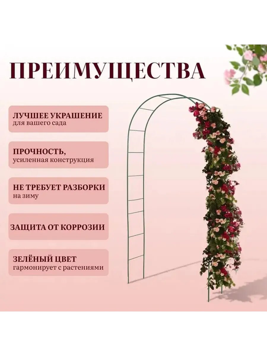Разборная садовая арка из металла, зеленая