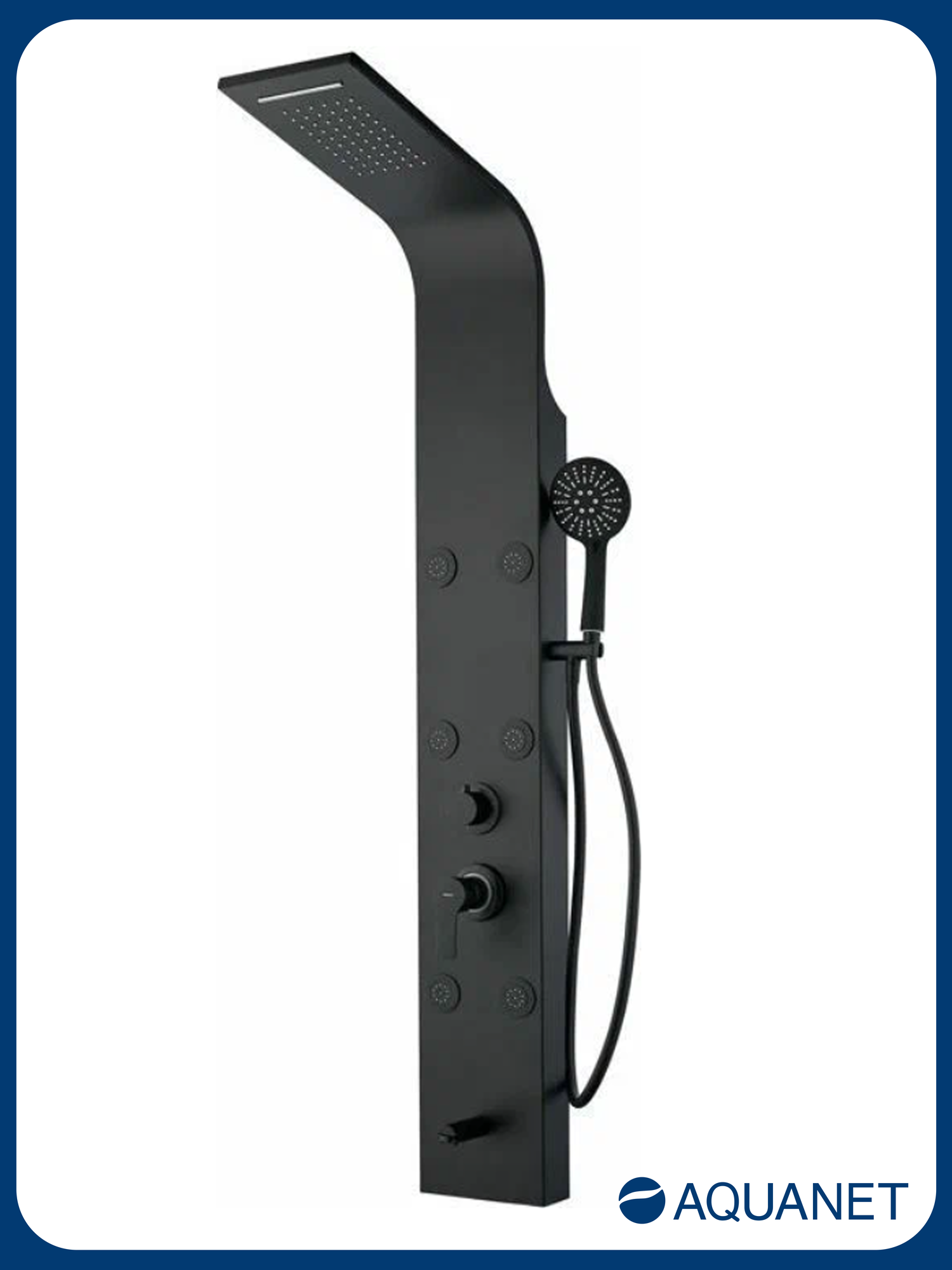 Душевая панель с гидромассажем и изливом Aquanet Galaxy Black AP40-05