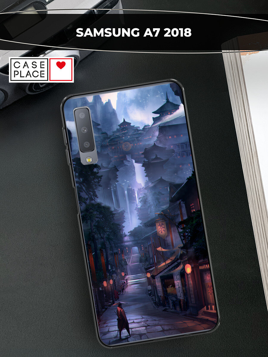 Чехол на Samsung Galaxy A7 2018 / Самсунг Галакси А7 2018 с принтом Одинокий самурай