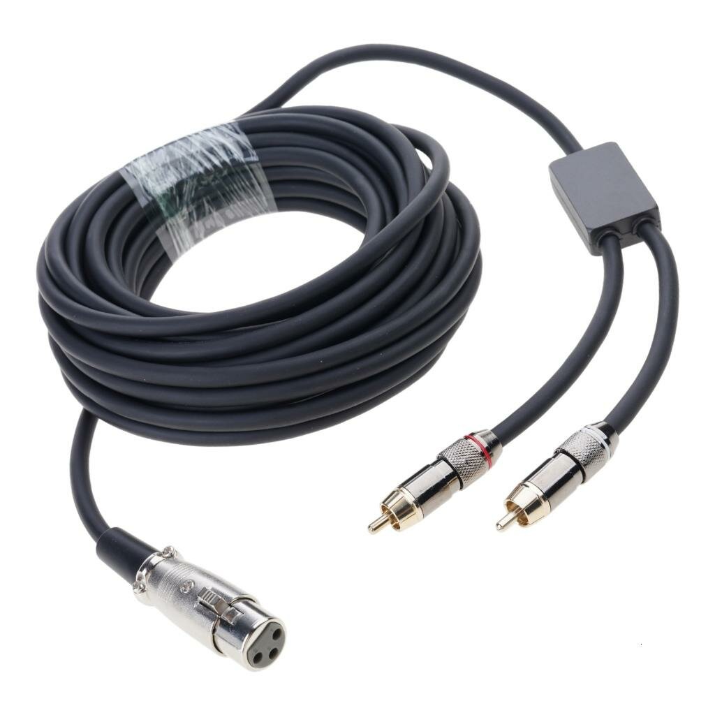 Разделительный кабель RCA–3-контактный, 8m - Черный XLR женский