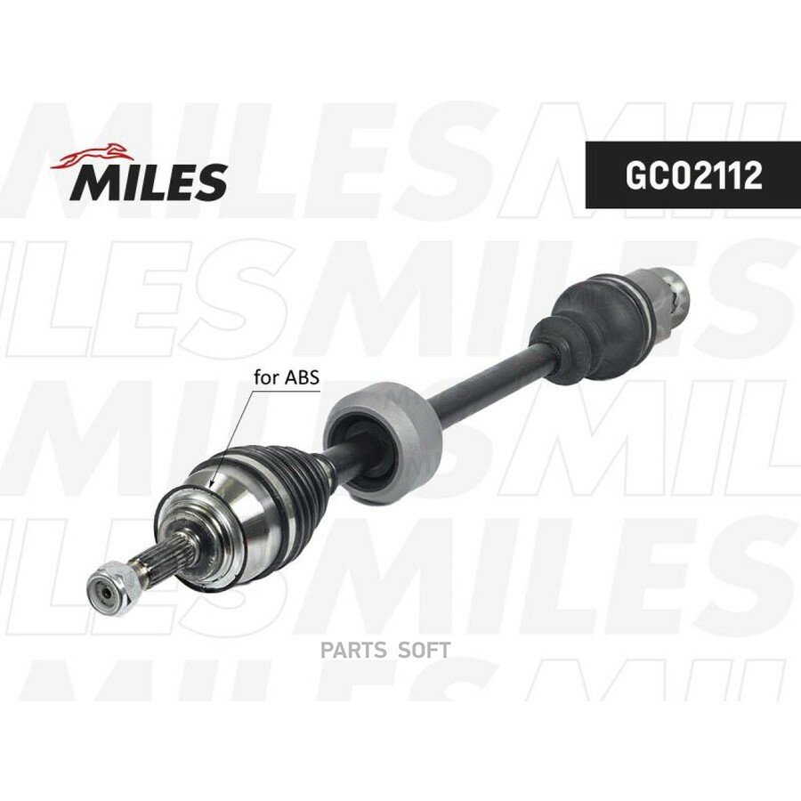 Привод в сборе RENAULT LOGAN I/SANDERO 1.2-1.6 04- правый под ABS GC02112 от официального дистрибьютора, MILES, артикул GC02112