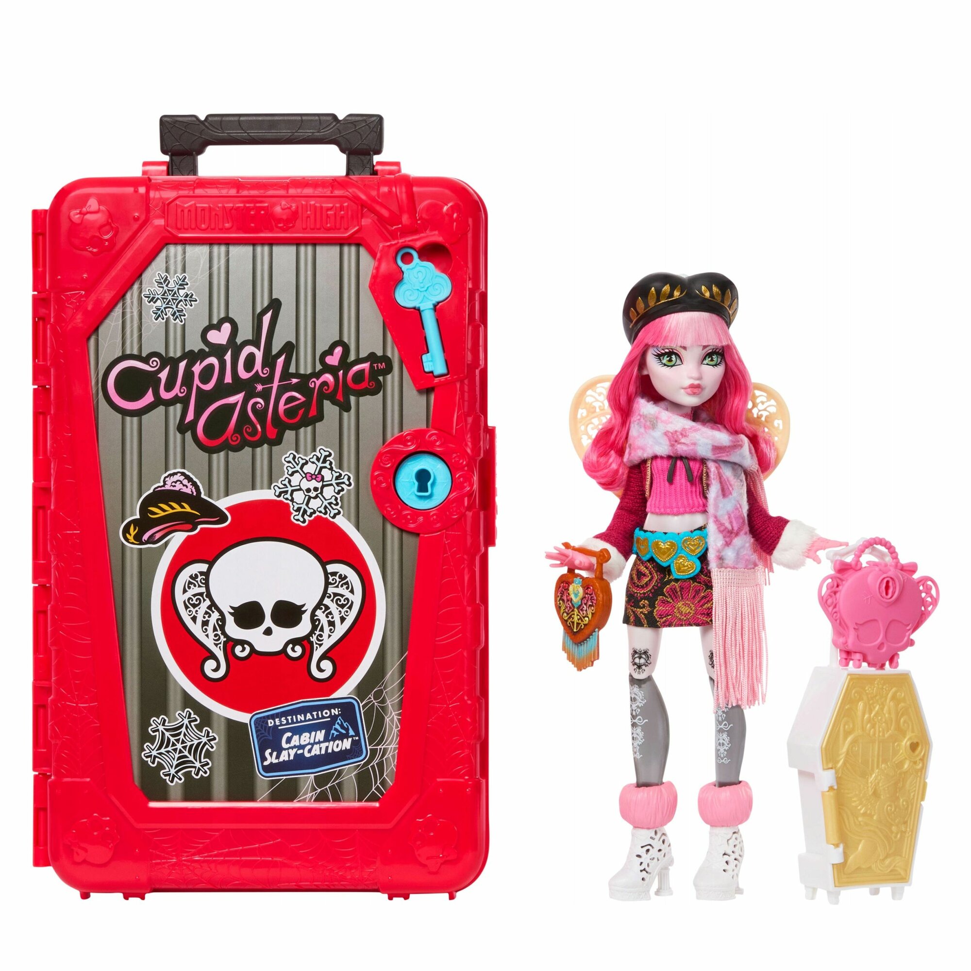 Кукла Mattel Monster High - Набор Destination: CABIN SLAY-CATION /охота в хижине, Купидон Астерия - Монстр Хай JMG66
