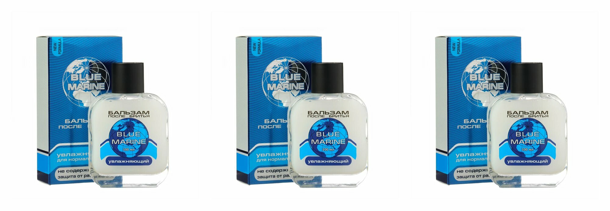 Бальзам после бритья Blue marine увлажняющий, 100 мл, 3 шт
