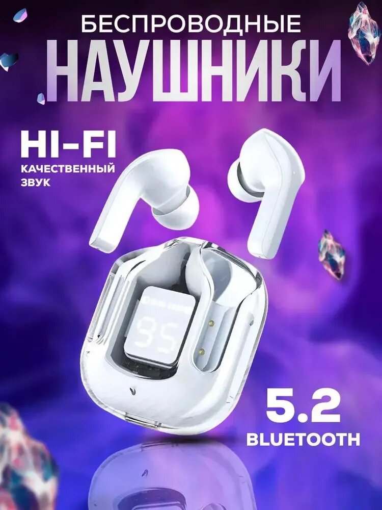 Наушники беспроводные с микрофоном TWS K55, Bluetooth, USB Type-C, черный, черный матовый