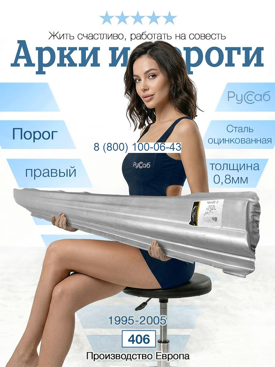 Порог правый для Peugeot 406 1995-2005 (Potrykus)