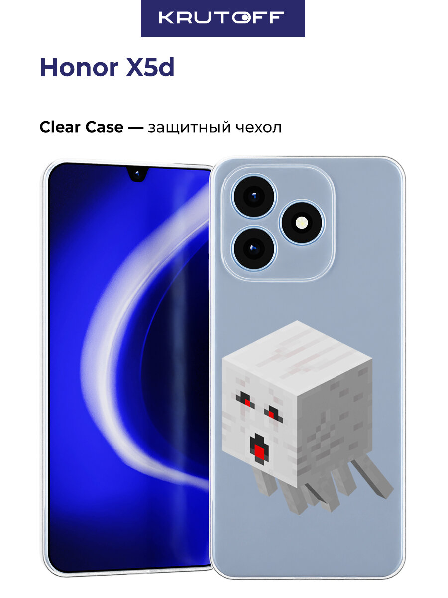 Чехол-накладка Krutoff Clear Case Minecraft-Гаст для Honor X5d