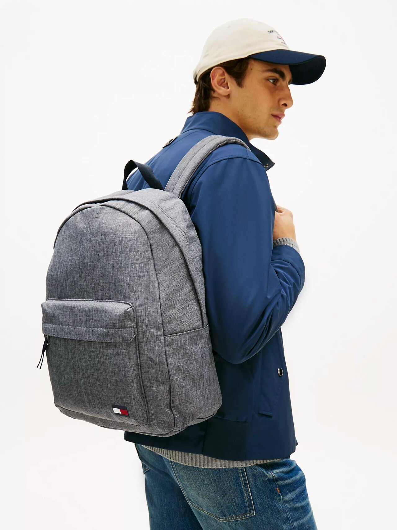Рюкзак TOMMY HILFIGER, текстиль, серый, унисекс (женский, мужской)