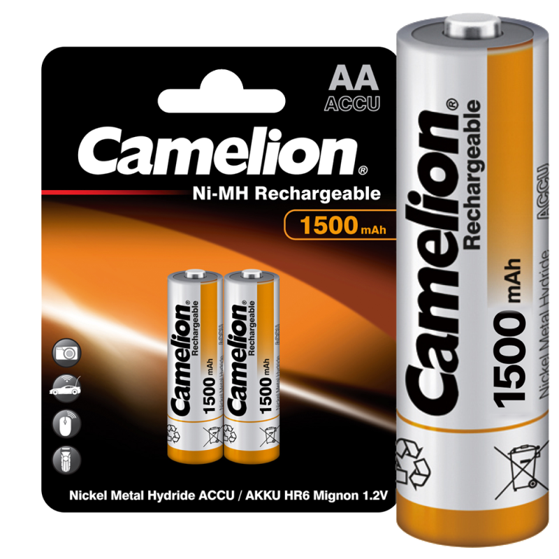 Аккумулятор AA/R6 1500мА. ч NI-MN BP-2 металлик (блист.2шт) Camelion 3510